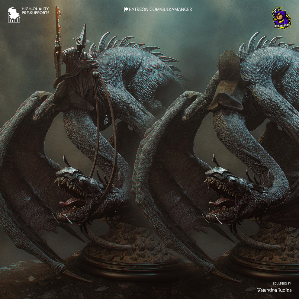 Witch-king of Angmar on a fallen beast - The Lord of the Rings - 314mm ...